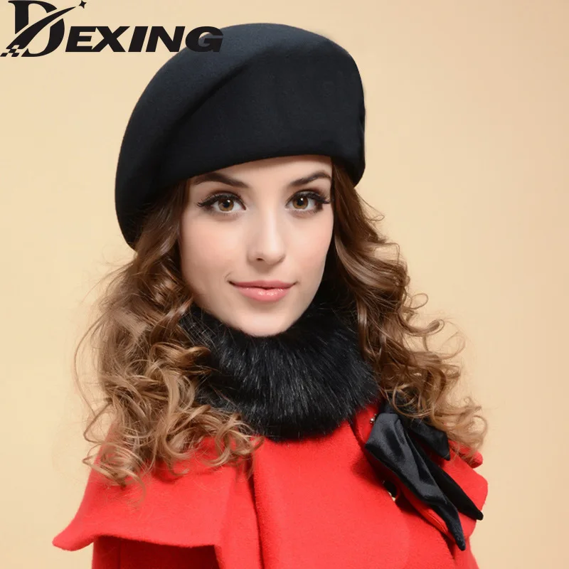 Hard Wool Beret for Women Vintage Berets France Elegant Wine Female ...