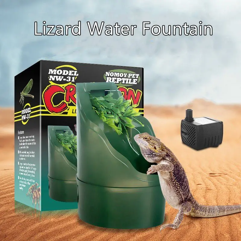 Lizard-Water-Fountain-Reptile-Water-Drinking-Fountain-Automatic-Feeding ...