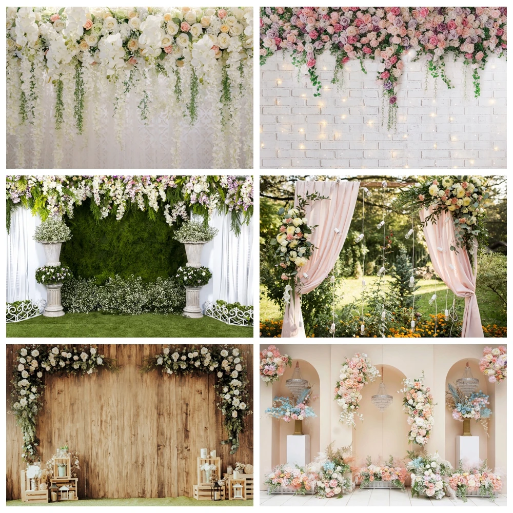 Wedding-Scene-Photography-Backdrop-Floral-Flower-Bridal-Shower-Engaged ...