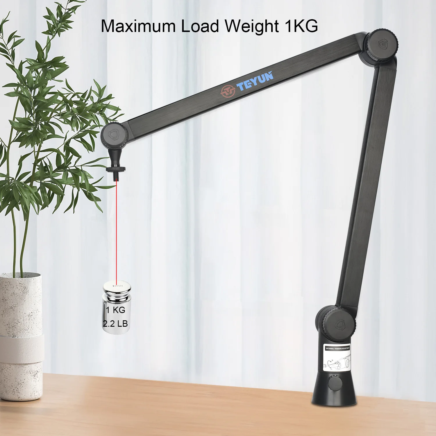 TEYUN-Broadcast-Microphone-Boom-Arm-Stand-Pantograph-Heavy-Load-Holder ...