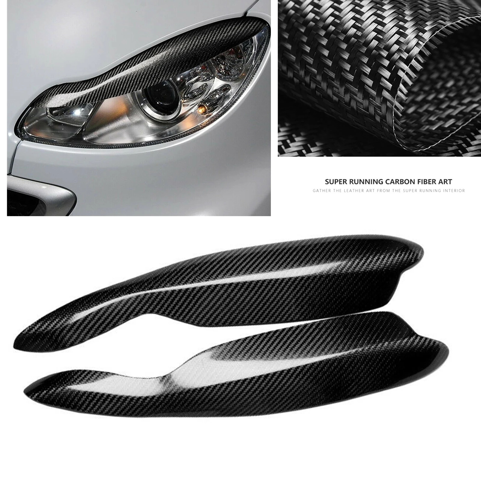 Car Headlight Eyebrow Headlamp Eyelid Trim Front Head Light Cover Brow ...