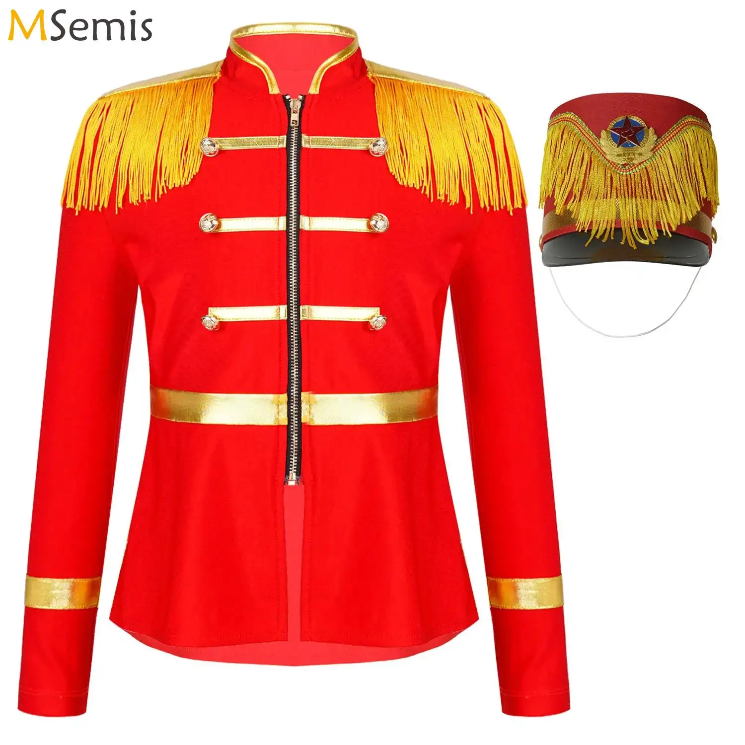 Circo-Ringmaster-Cosplay-Traje-para-Crian-as-Uniforme-de-Banda-Marcial-Banda-Principal-Tambor ...