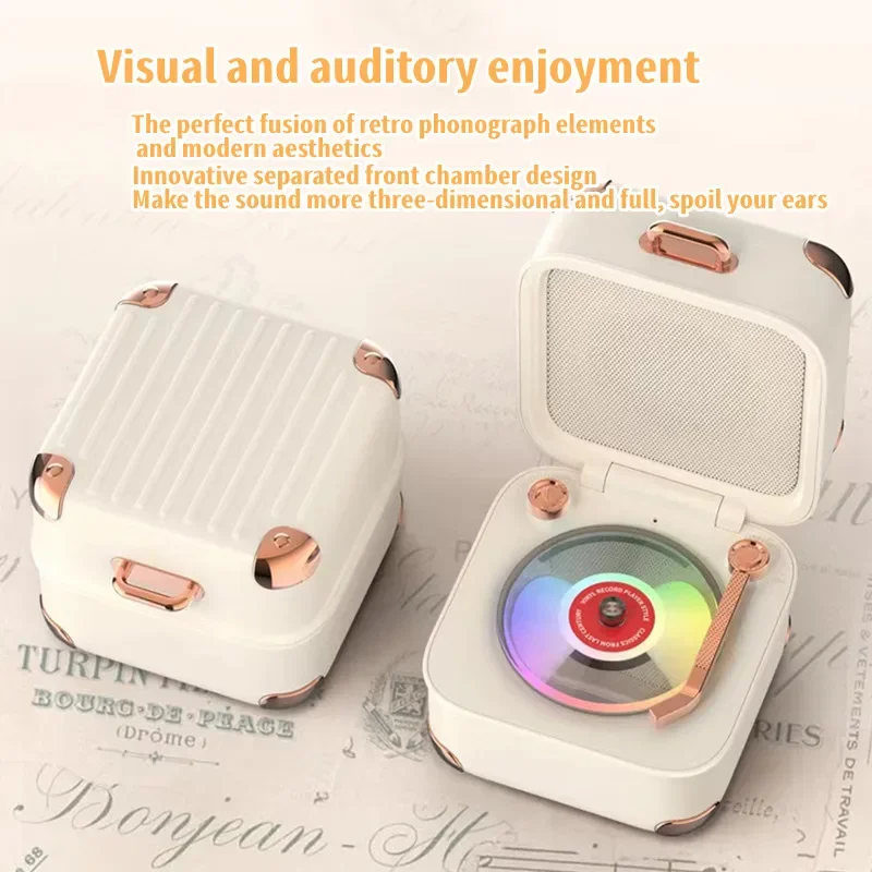 Retro-Vinyl-Wireless-Bluetooth-Speaker-RGB-Atmosphere-Light-Small ...