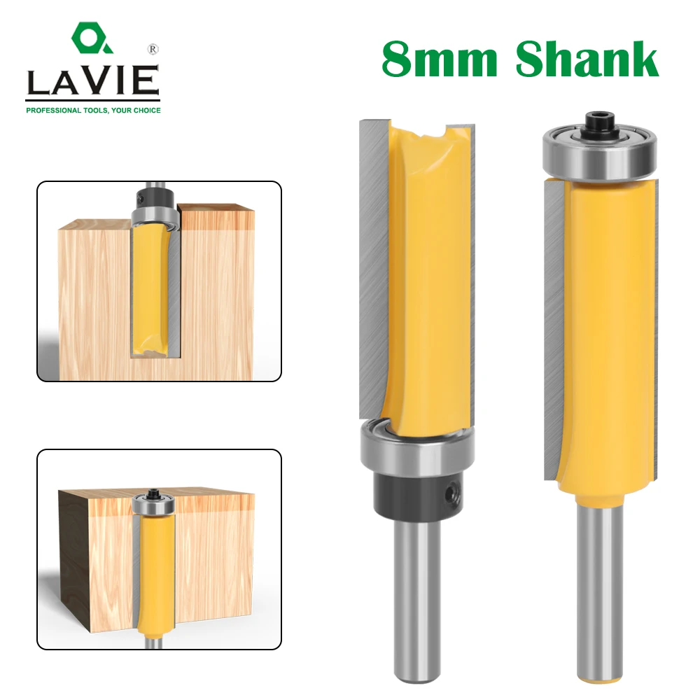 LAVIE-1pc-8mm-Flush-Trim-Pattern-Router-Bit-Top-Bottom-Bearing-Bits ...