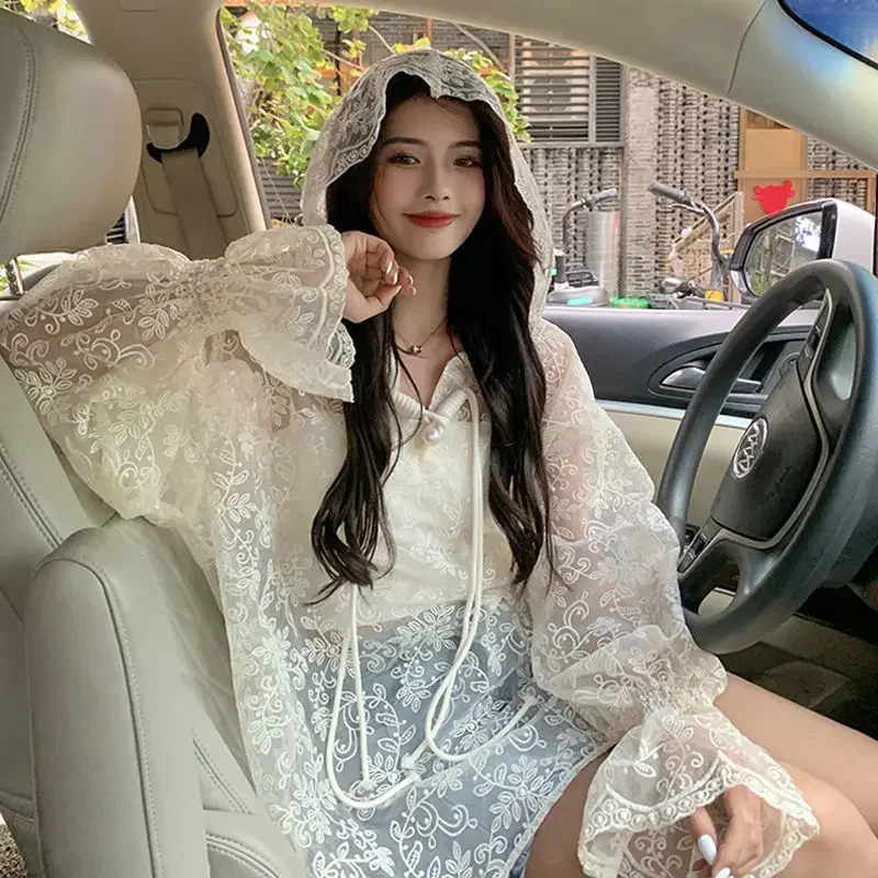 Women-Lace-Hooded-Sun-Protection-Shirt-Korean-Fashion-Thin-Long-Sleeve ...