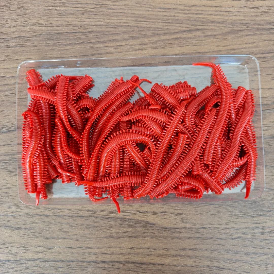 50Pcs 75mm 0.8g Simulation Sand Silkworm Fishing Lure Sea Earthworm ...