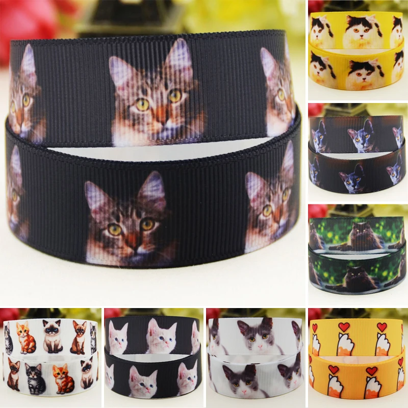 22mm-25mm-38mm-75mm-cat-cartoon-printed-Grosgrain-Ribbon-party ...