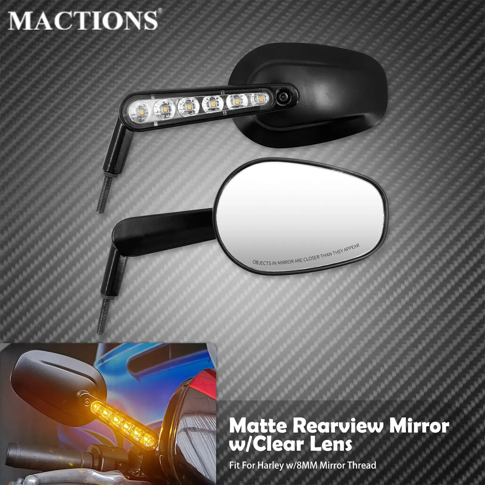 Motorcycle-LED-Turn-Signal-Light-Lamp-Rear-View-Side-Mirror-Black-For ...