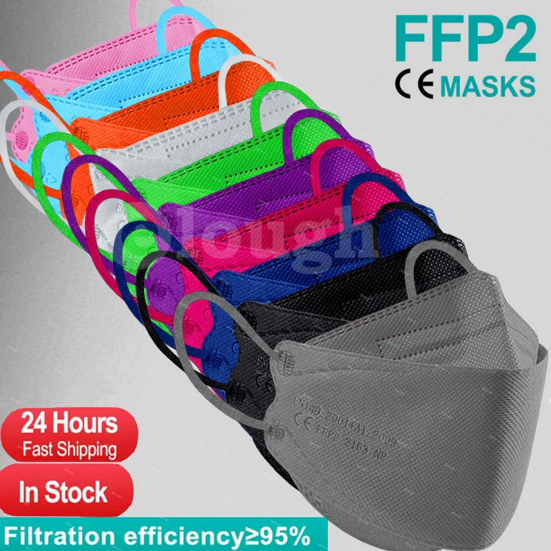mascarillas ffp2 face masks kn95 mask black security protection 4ply ...
