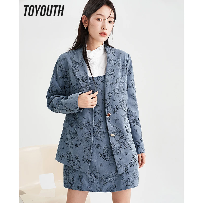 Toyouth-Women-Blazer-2023-Spring-Long-Sleeves-Loose-Coats-with-Pocket ...