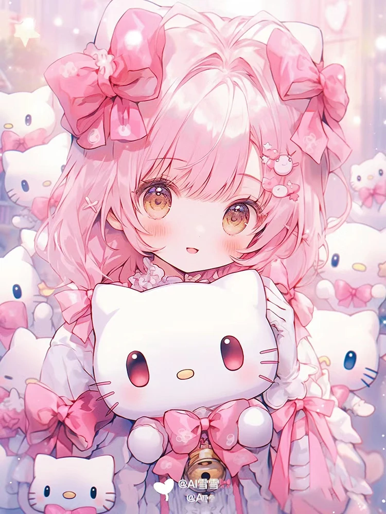 Handmade-DIY-Sanrio-Diamond-Painting-Kit-Water-Diamond-HelloKitt-Cross ...