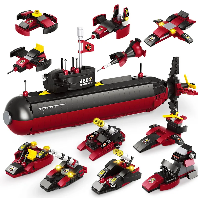 Military-Submarine-Army-Building-Blocks12-In-1Navy-Strategic-Warship ...
