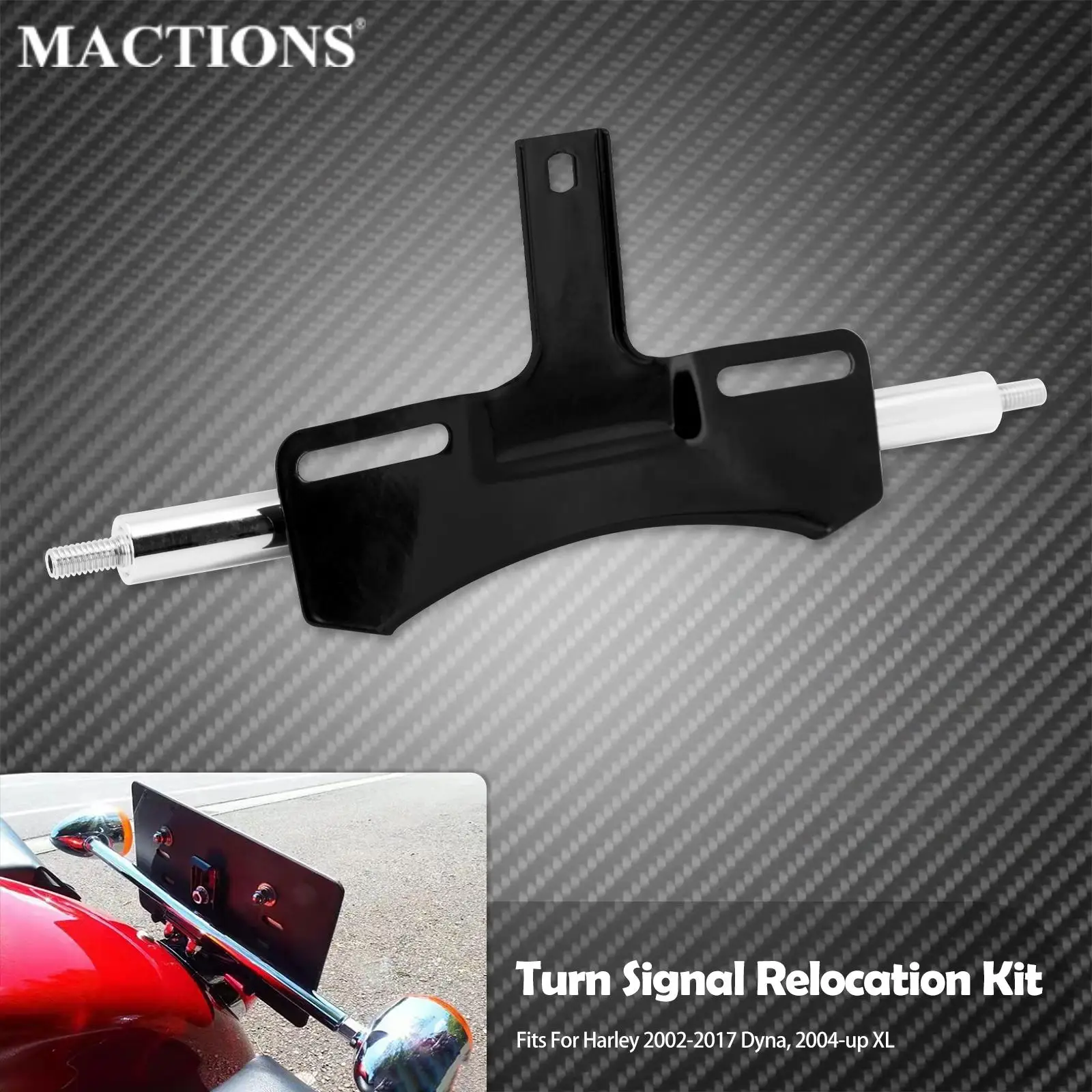 Motorcycle-Turn-Signal-License-Plate-Relocation-Kit-Black-For-Harley ...