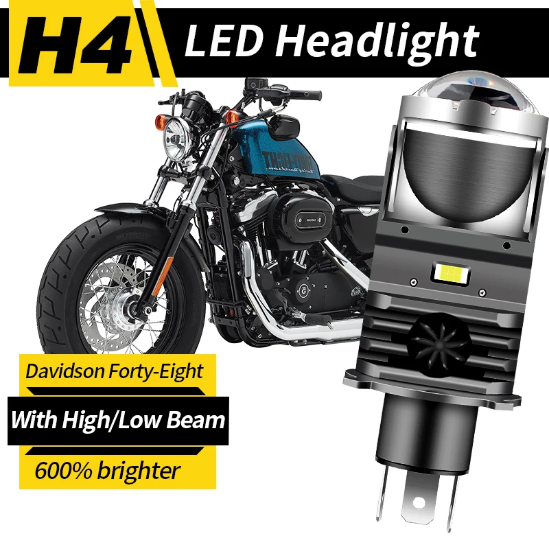 1PC-H4-LED-Headlight-Motorcycle-25W-50000LM-Lens-with-fan-White-light ...
