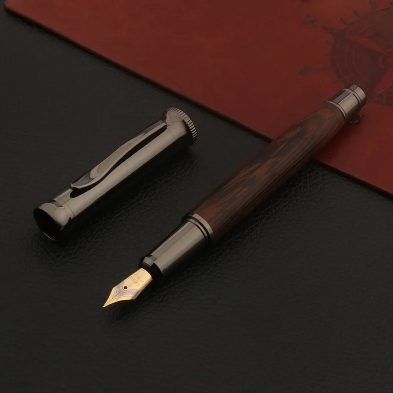 Pluma-estilogr-fica-de-metal-de-calidad-de-lujo-pistola-Wenge-de-madera ...