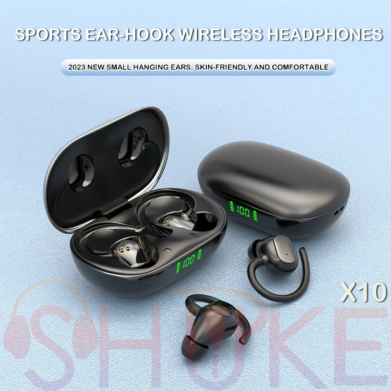 SHUKE-X10-Bluetooth-Headphones-Sports-Rotating-Ear-Hooks-Deep-Bass-IPX5 ...