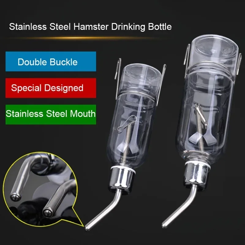 180ml/350ml Stainless Steel Hamster Small Pets Water Drinking Bottle ...