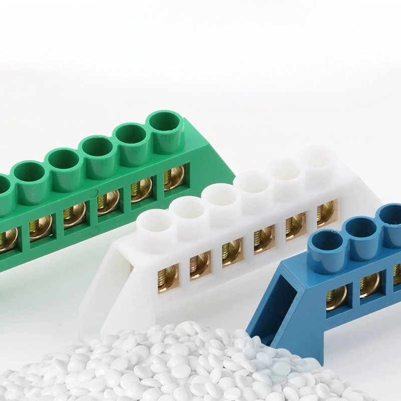 Blue-Green-White-1Pcs-Screw-Brass-Din-Rail-Terminal-Block-Earth-and ...