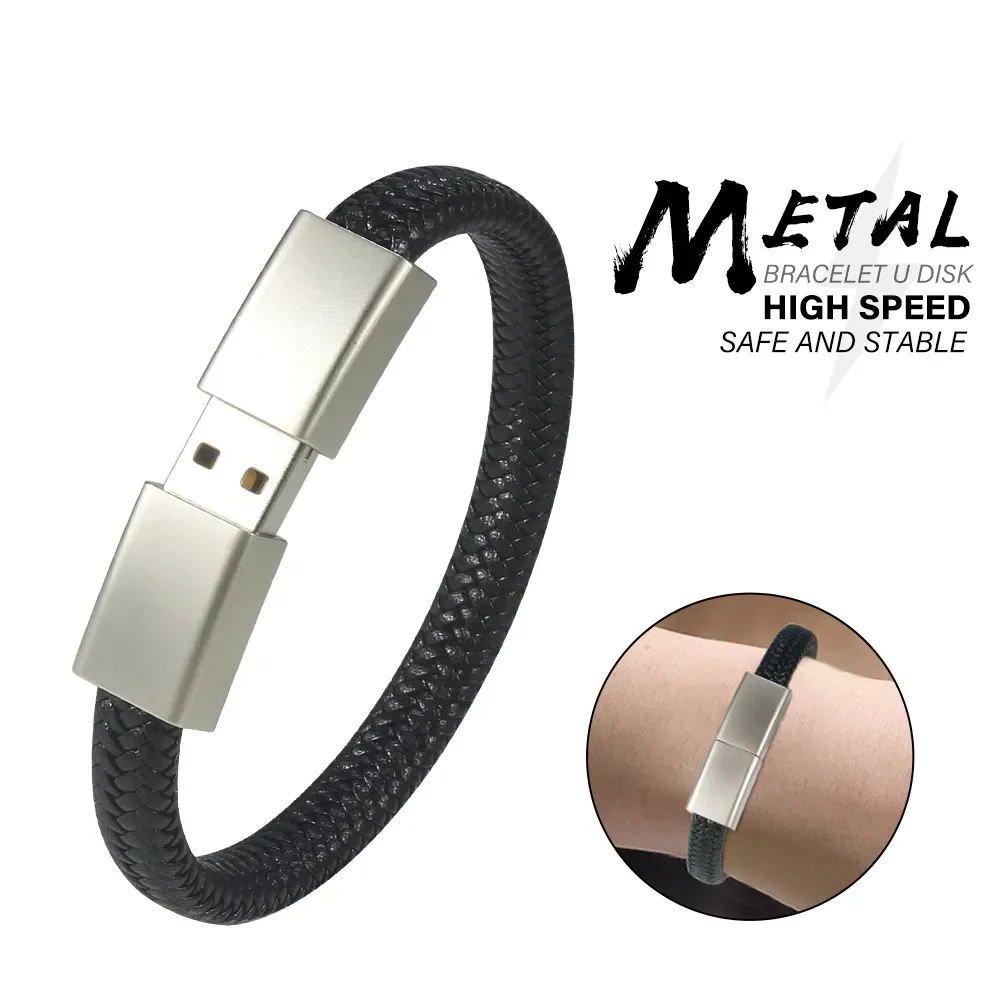 Bracelet-USB-Flash-Drive-64GB-Black-Wristband-Pen-Drive-32GB-Creative ...