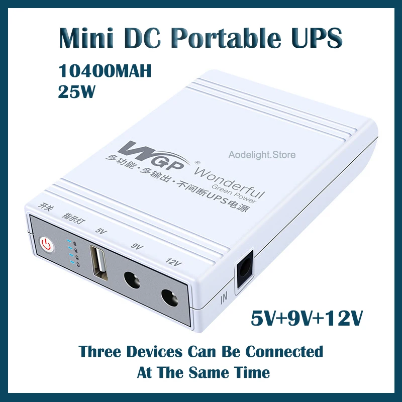 10400mah mini ups portáteis 5v, 9v, 12v fonte de alimentação ...