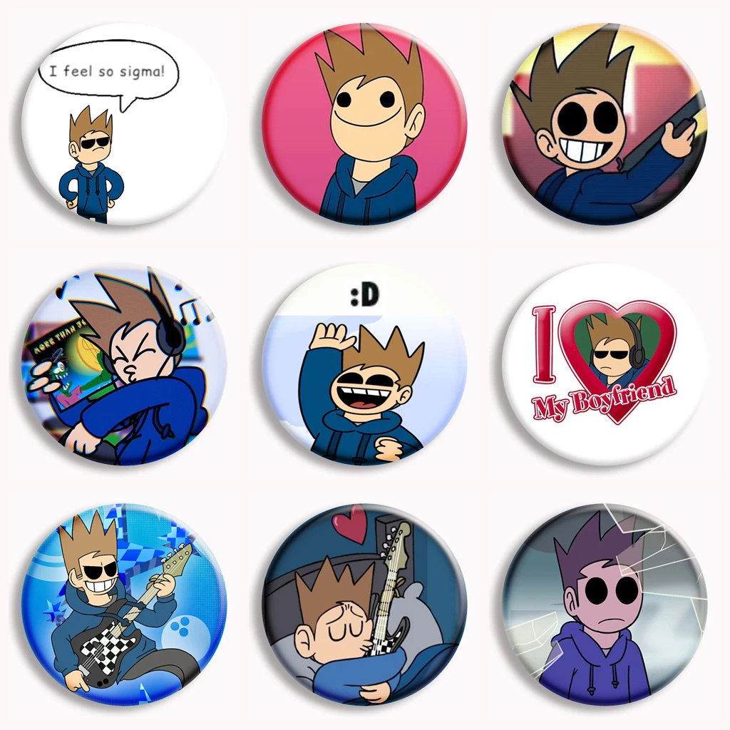 Creative Anime Eddsworld Soft Button Pin Tom Edd Fanart Brooches Badge ...
