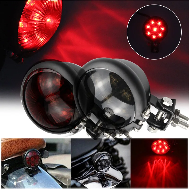 Round-tail-lights-Motorcycle-LED-Racer-Style-Stop-Tail-Light-Motorbike ...
