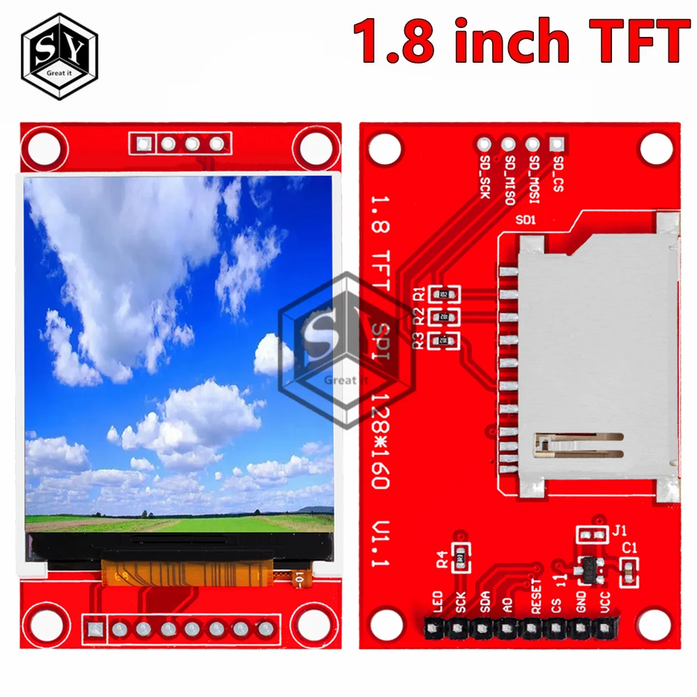 1PCS-1-8-inch-TFT-LCD-Module-LCD-Screen-Module-SPI-serial-51-drivers-4 ...
