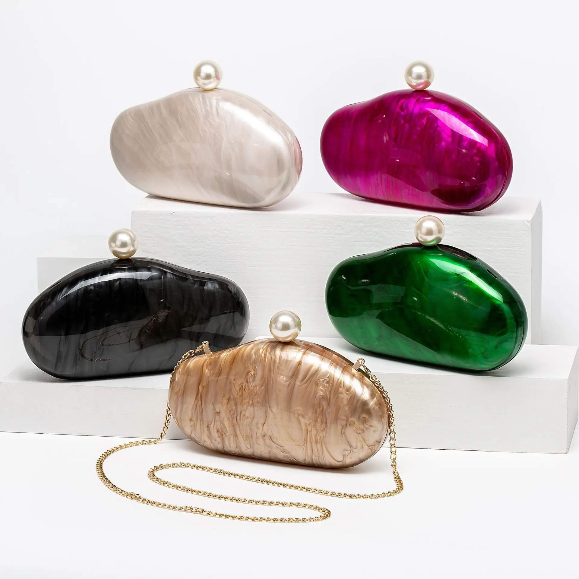 2025 Designer Female Pink Acrylic Box Clutch, Lady Gift Purse Handbag ...