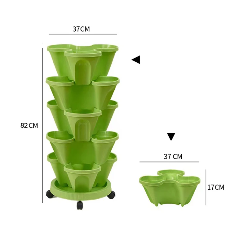 Self Watering Stacking Planting Pot Tower Durable Garden Outdoor ...