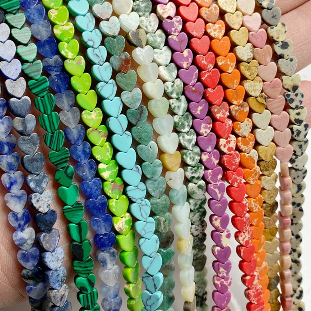 6mm-Heart-Shape-Stone-Beads-Natural-Imperial-Quartzs-Lapis-Lazuli ...