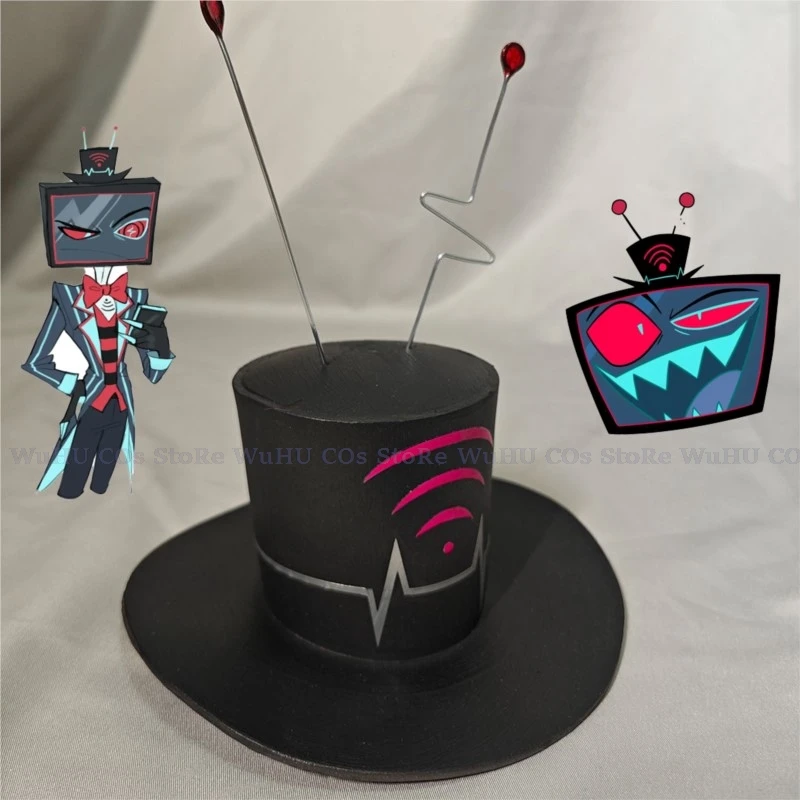 hasbin Cosplay Hotel Vox Cosplay Hat Vox Black Hat With Antenna Women ...