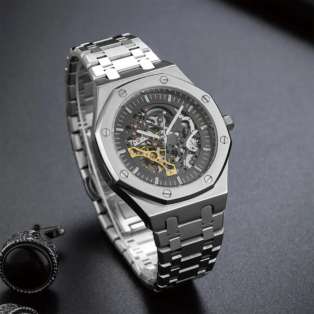 Brand-Mechanical-Men-Wristwatch-Skeleton-Luminous-Pointer-Brushed ...