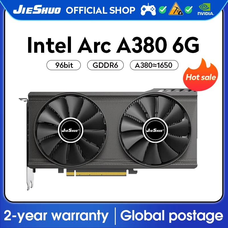 JIESHUO-NVIDIA-A380-6GB-video-graphics-card-GDDR6-GPU-96BIT-a380-6g-for ...