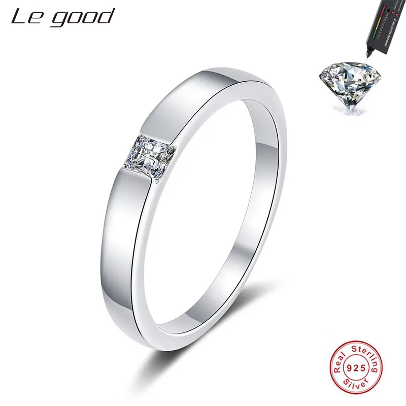 925-Silver-Simple-Row-Ring-30-Points-Moissanite-Unisex-Ring-Couple-Engagement-Wedding-Ring-Free ...