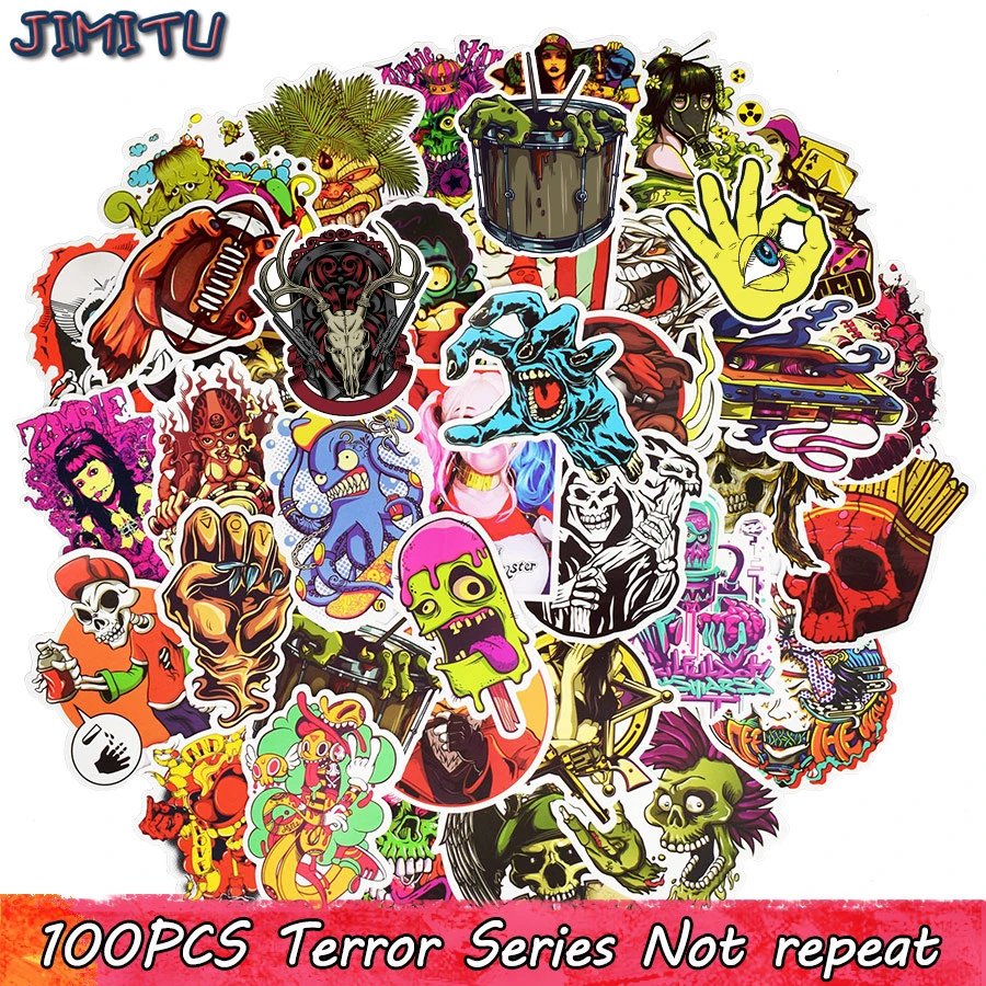 100pcs Terror Rock Sticker Skeleton Dark Sexy Funny Stickers For Diy ...