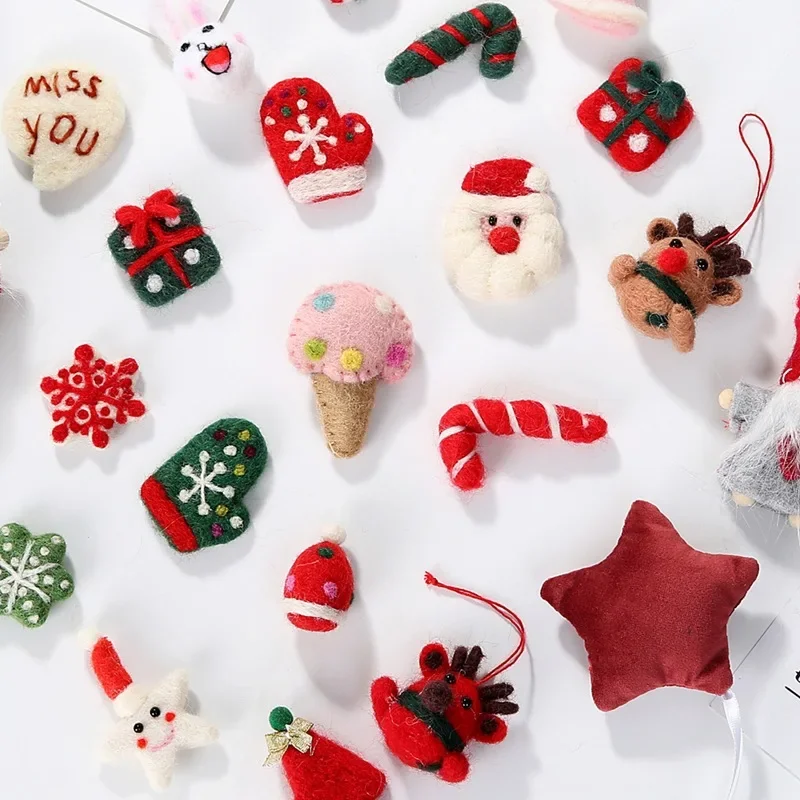 Diy-Christmas-Tree-Hanging-Ornaments-Wool-Felt-Accessories-Ins-Santa ...
