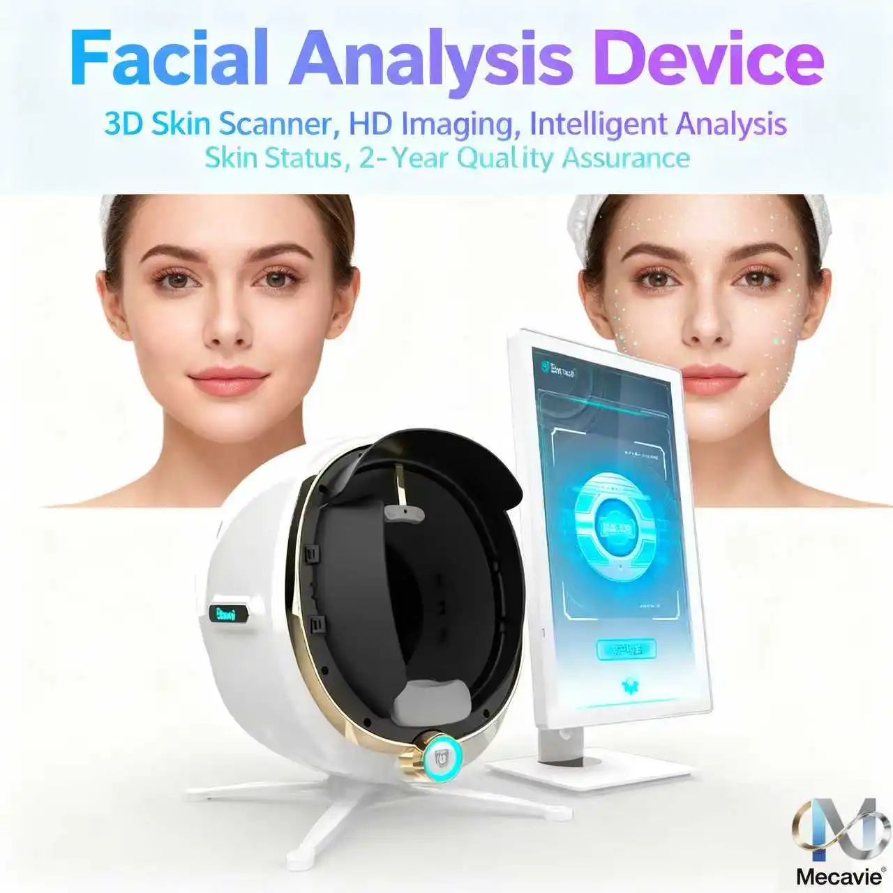 3D Facial Analyzer Monitor Machine Magic Skin Scanner Care Mirror ...