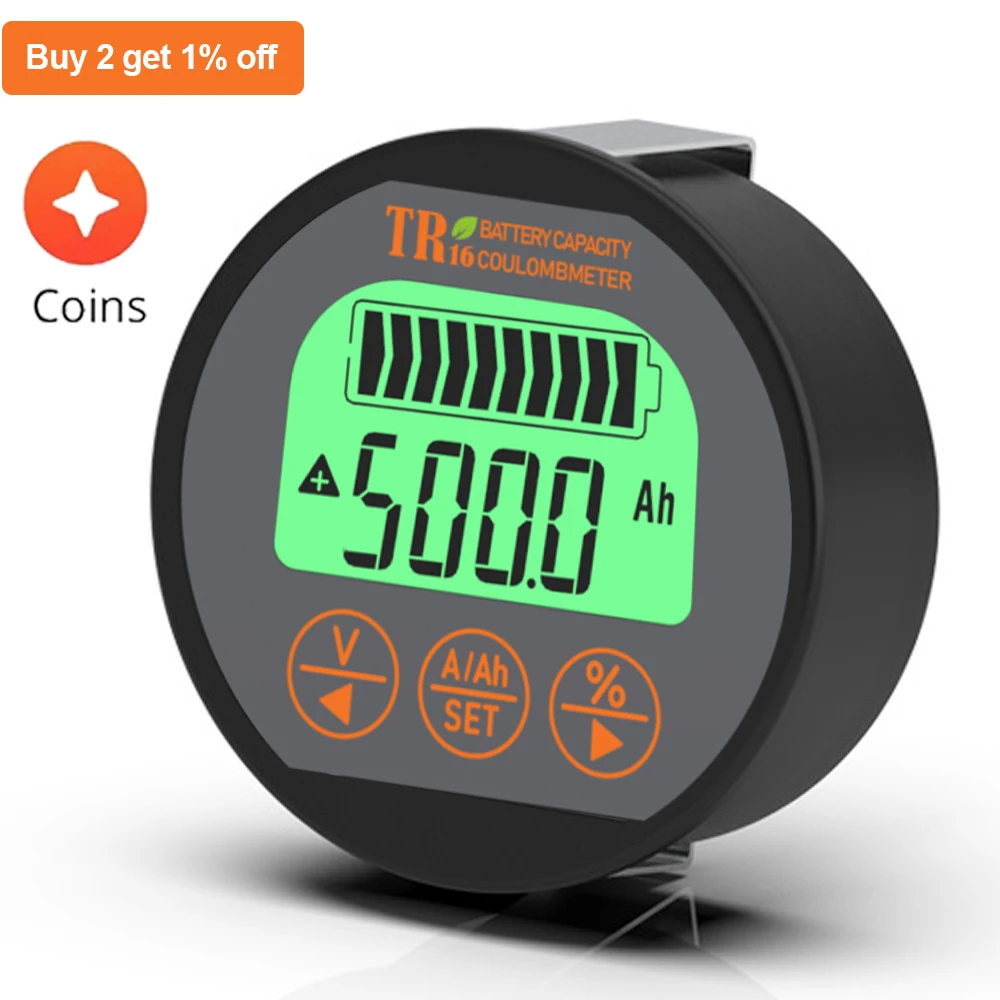 TR16 DC 8-120V 100A 350A Battery Capacity Tester Voltage Current Meter ...