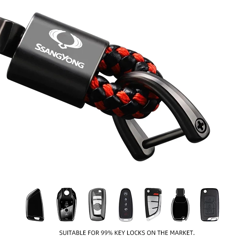 Car-Key-Ring-Suede-with-Metal-Buckle-For-Ssangyong-kyron-Rexton-korando ...