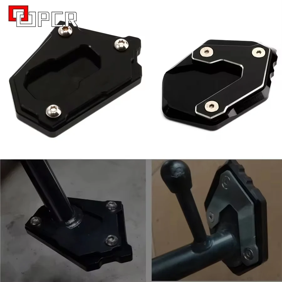 Motorcycle-CNC-Side-Stand-Kickstand-Enlarge-Extension-Pad-Accessories ...