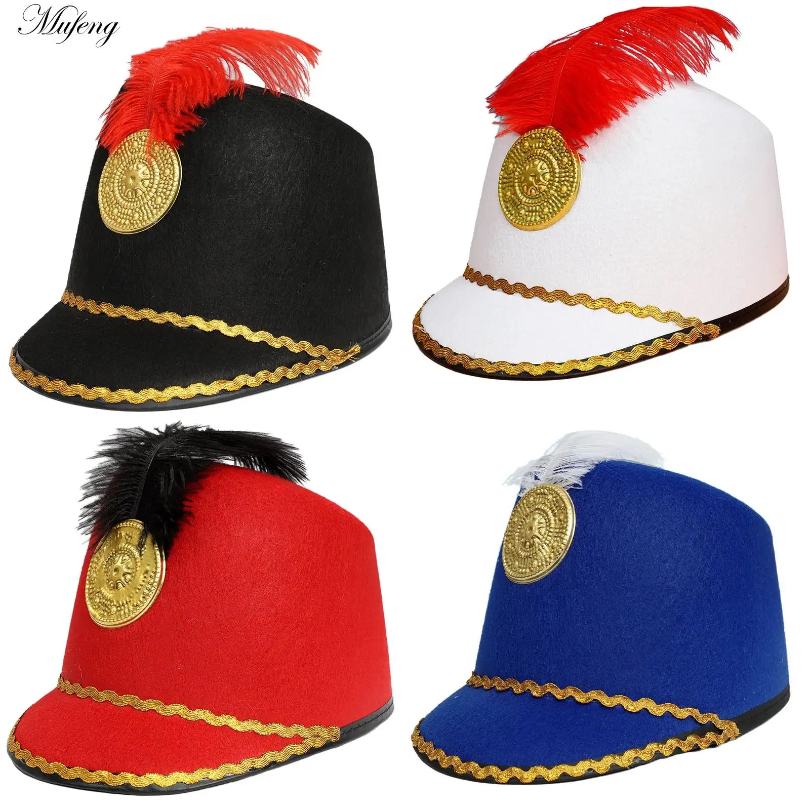 American Marching Band Hat Novelty Feather Uniform Hat Soldier Hat ...