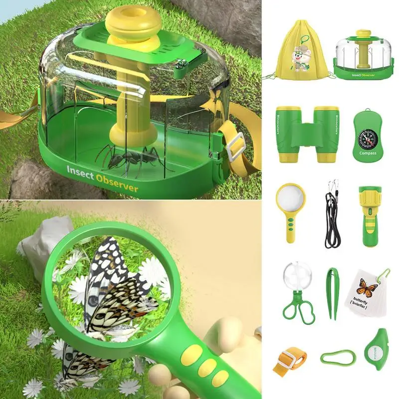 Bugs Viewer Outdoor Insect Box Magnifier Observer Kit Insect Catcher ...