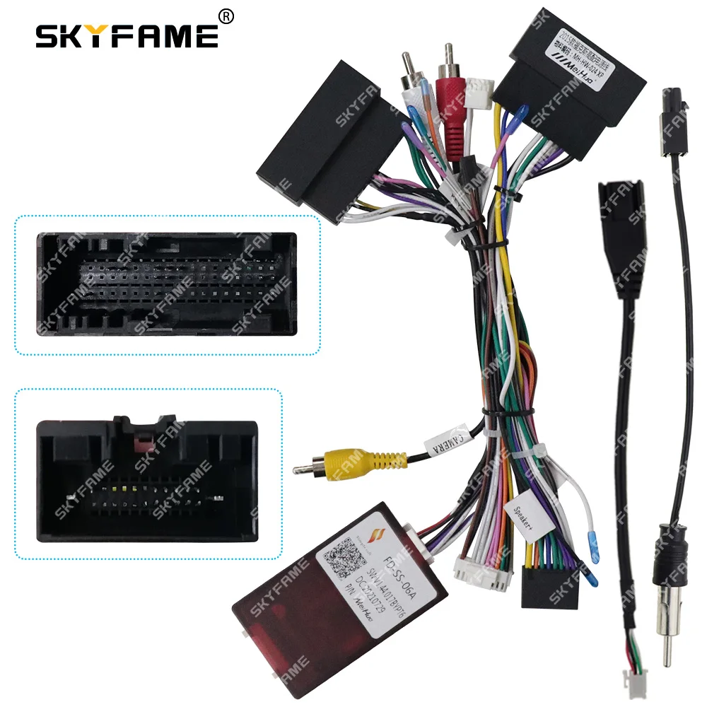 SKYFAME Car 16pin Wiring Harness Adapter Canbus Box Decoder For Ford ...