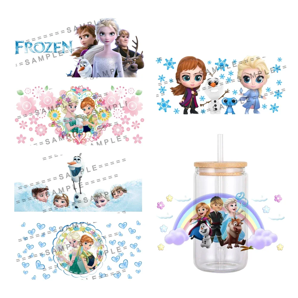 Disney-Cartoon-gefroren-Prinzessin-Elsa-Anna-UV-Dtf-Transfer-Aufkleber ...