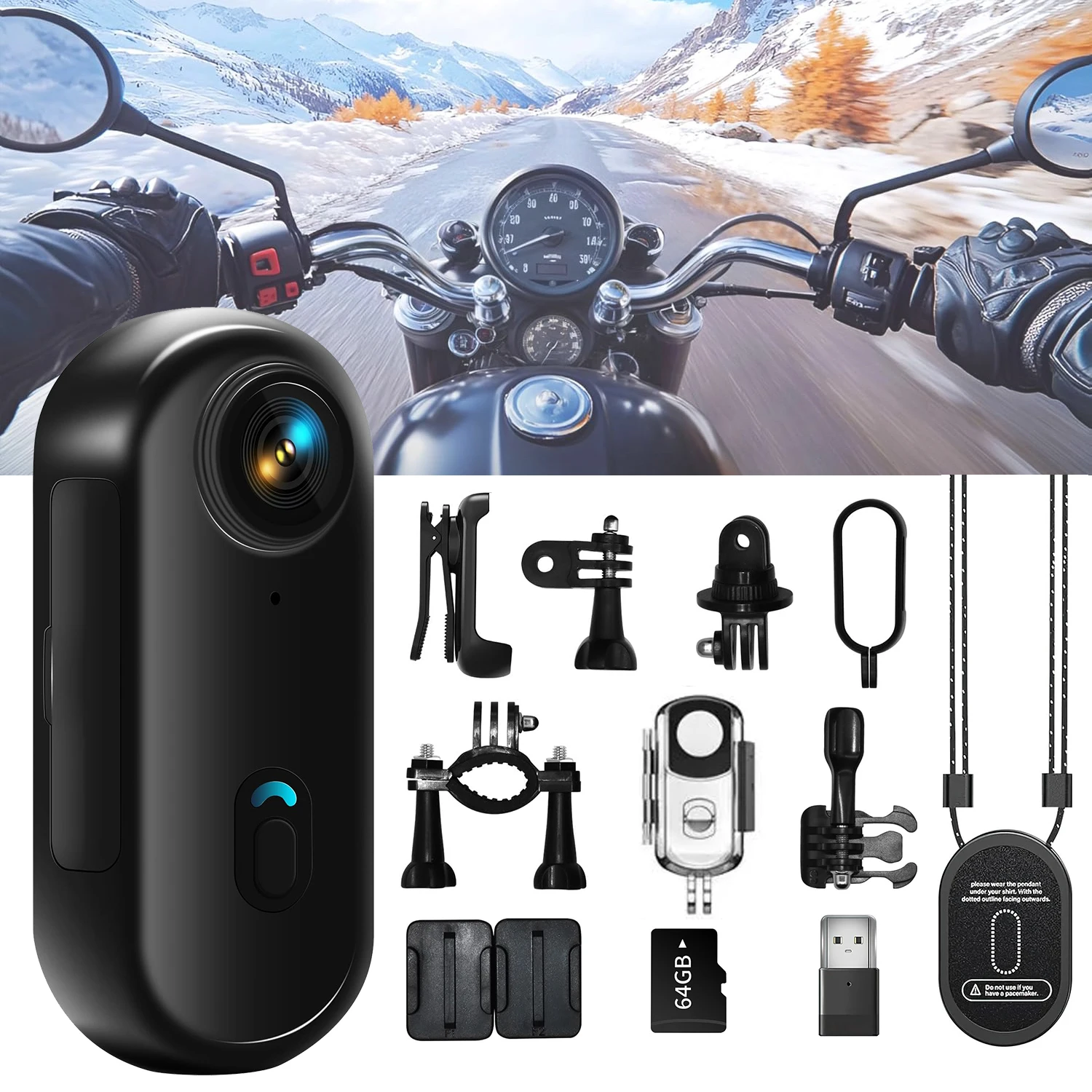 4K Motorcycle Camera Mini Dash Cam In Helmet Action Moto Dvr Video ...
