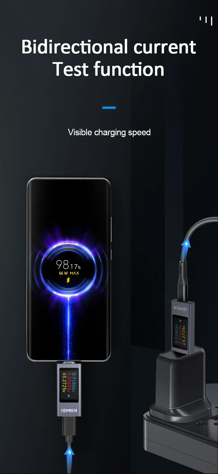 KWS-2303C Type-C Монитор тока и напряжения Измеритель мощности Тестер ...