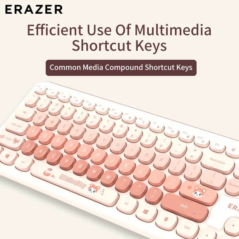 ERAZER Irregular Keys Wireless Diamond Keyboard and Mouse Combo Cute ...