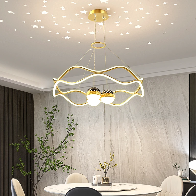 Led círculo lustres anéis preto loft sala de estar quarto das crianças ...