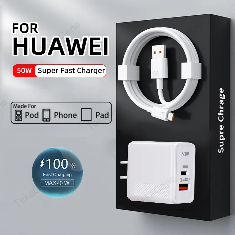 Voor-HUAWEI-2-In-1-50W-Super-Snelle-Oplader-Adapter-USB-A-Type-C-Kabel ...