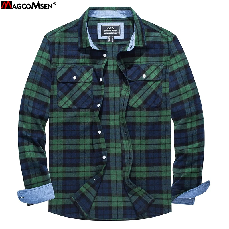 MAGCOMSEN-Autumn-Windproof-Men-s-Flannel-Shirt-Warm-Long-Sleeve-Casual ...
